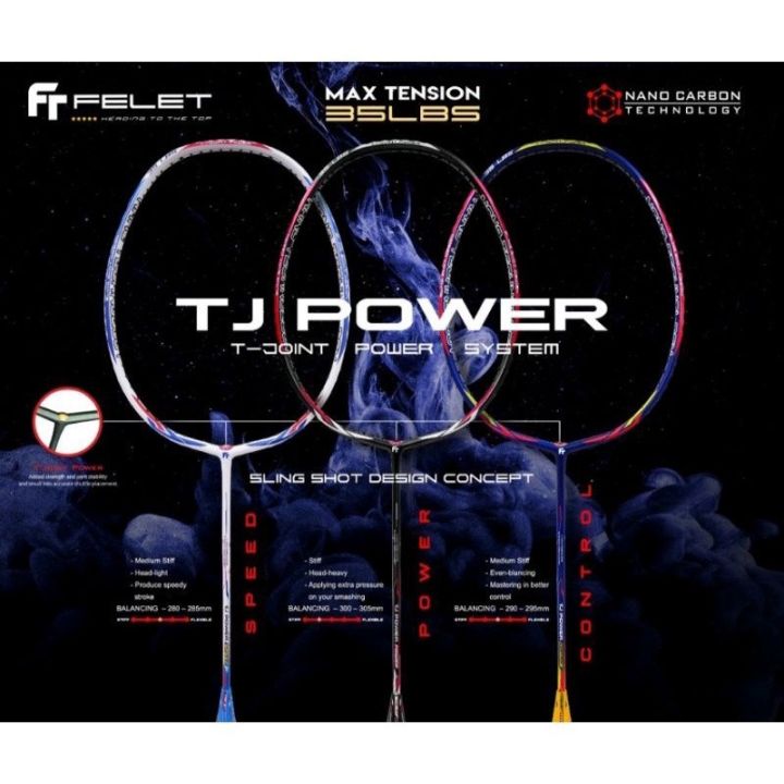 FELET TJ POWER - POWER/CONTROL/SPEED badminton racket | Lazada
