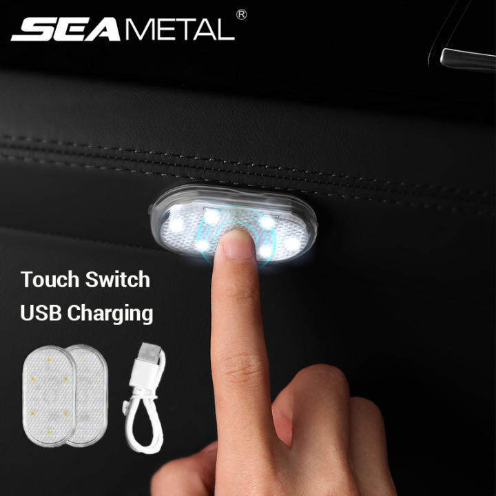 SEAMETAL Mini Led Touch Light Rechargeable Magnetic Car Interior Roof ...