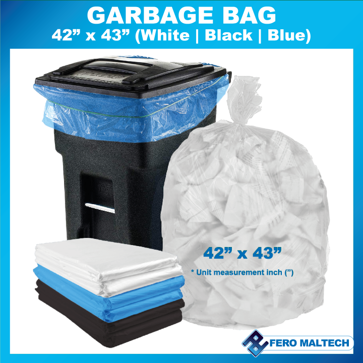 Garbage Bag, Plastik Sampah Besar, Rubbish /Trash Bag | 42x43 | White ...