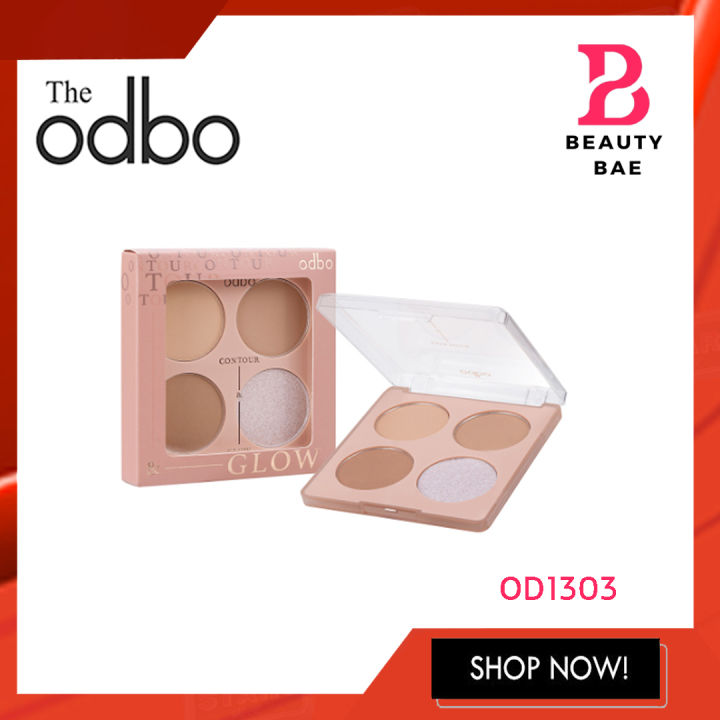 ODBO CONTOUR&GLOW PALETTE OD1303 8g โอดีบีโอคอนทรัวส์แอนด์โกล์วพาเลท ...