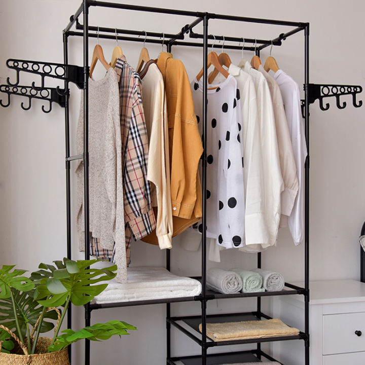 Multi-Purpose Large Stainless Steel Wardrobe Storage Clothes Rack Space ...