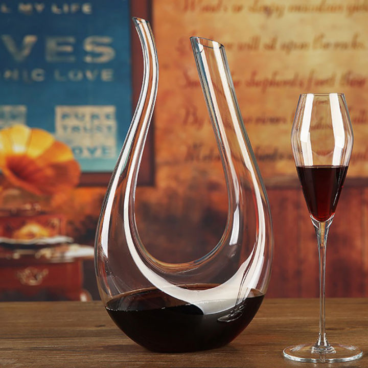 hanshi Crystal U-shaped Wine Decanter Gift Box Swan Decanter Creative ...