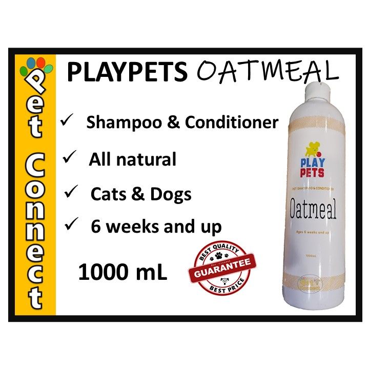 PLAYPETS OATMEAL Shampoo & Conditioner for DOGS and CATS 1000 mL BIG ...