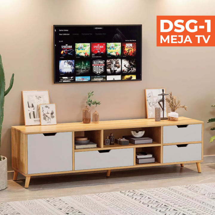 WD Meja TV Kayu Kabinet Tv Dengan Laci - Meja Bufet TV Minimalis - Rak ...