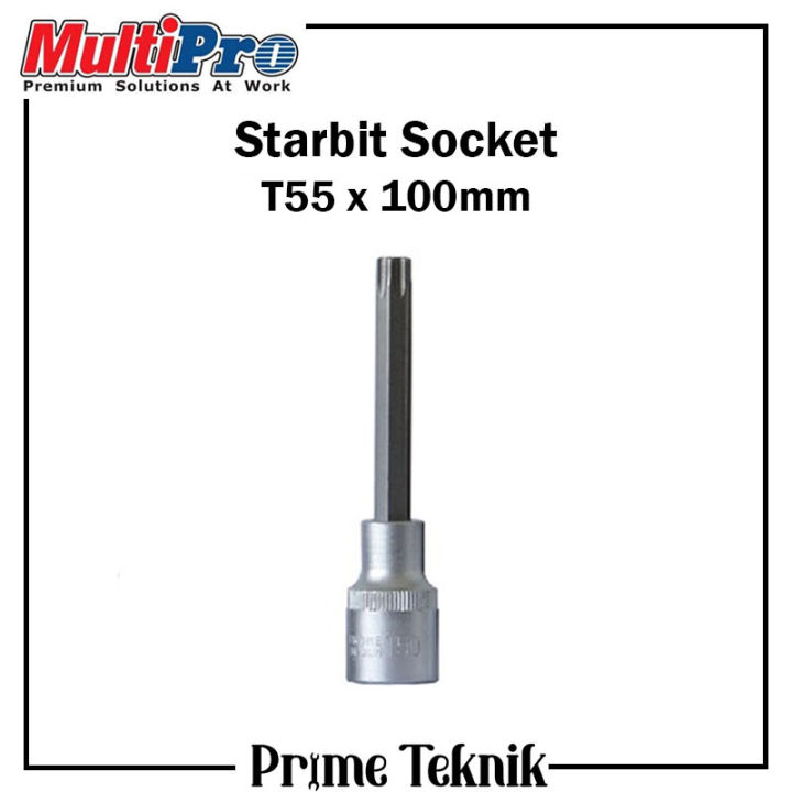 Star Bit Socket 1/2" T40 T55 x 55/ 100 mm MultiPro Sok Bintang Starbit ...
