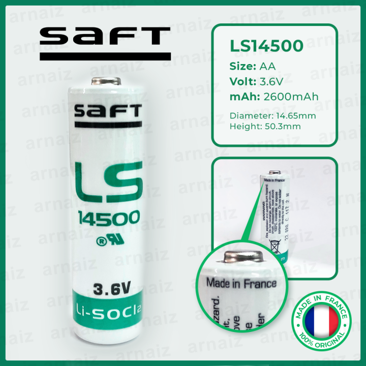 Saft LS14500 3.6v size AA Lithium Battery 14500 Batteries - non ...
