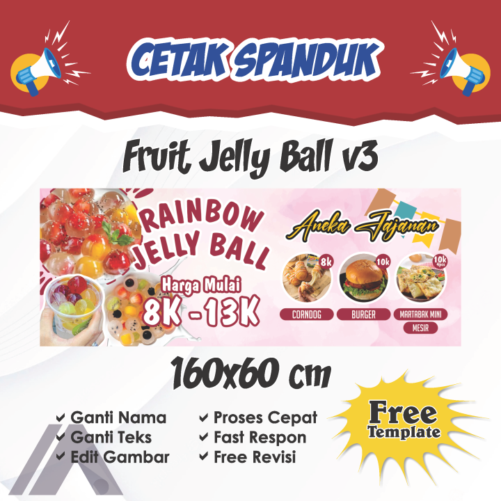 cetak banner spanduk fruit jelly ball v3 uk.160x60 | Lazada Indonesia