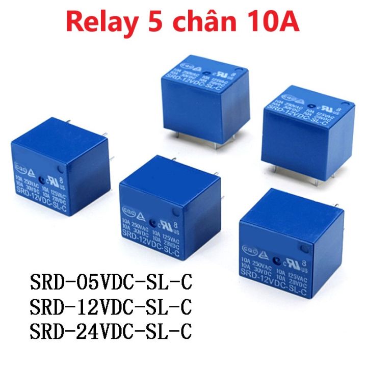 Relay rờ le rơle 5v, 12v, 24v, 5 chân - 5v -10a 12v-10a | Lazada.vn