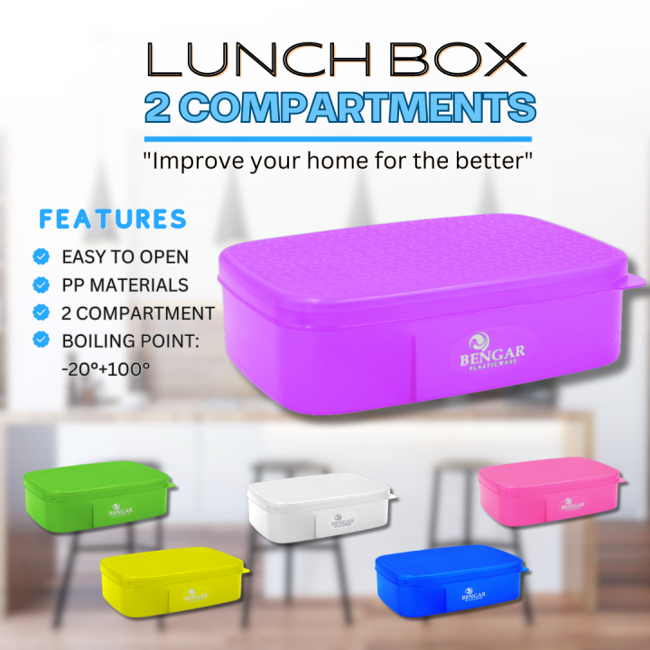 Square Lunch Box With 2 Compartment High Quality | Lazada PH