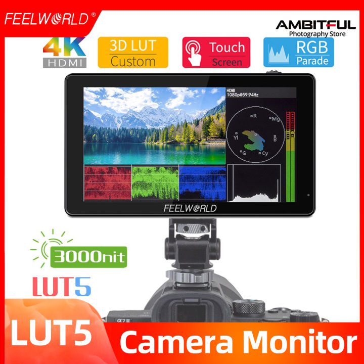 FEELWORLD LUT5 5.5 Inch Ultra High Bright 3000nit 4K HDMI Input Output ...