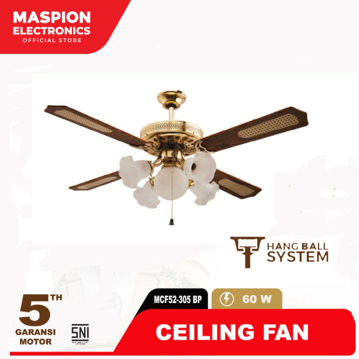 MASPION Ceiling Fan Kipas Angin Plafon MCF52-305 PB 52 Inch | Lazada ...