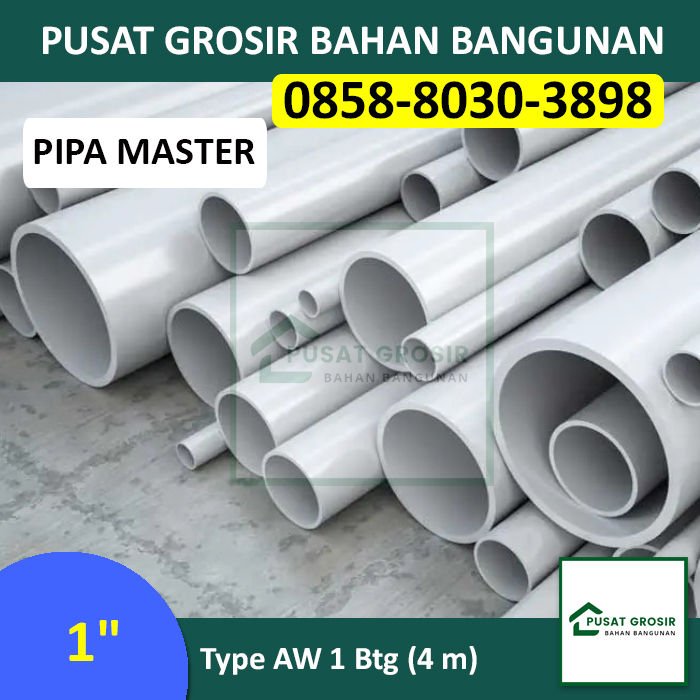 Pipa PVC 1" AW Merek Master Pipa Paralon 1inch AW Per Btg (4m) | Lazada ...