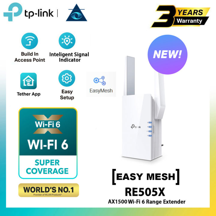 TP-Link RE505X AX1500 WiFi 6 Dual Band Range Extender Repeater EasyMesh ...