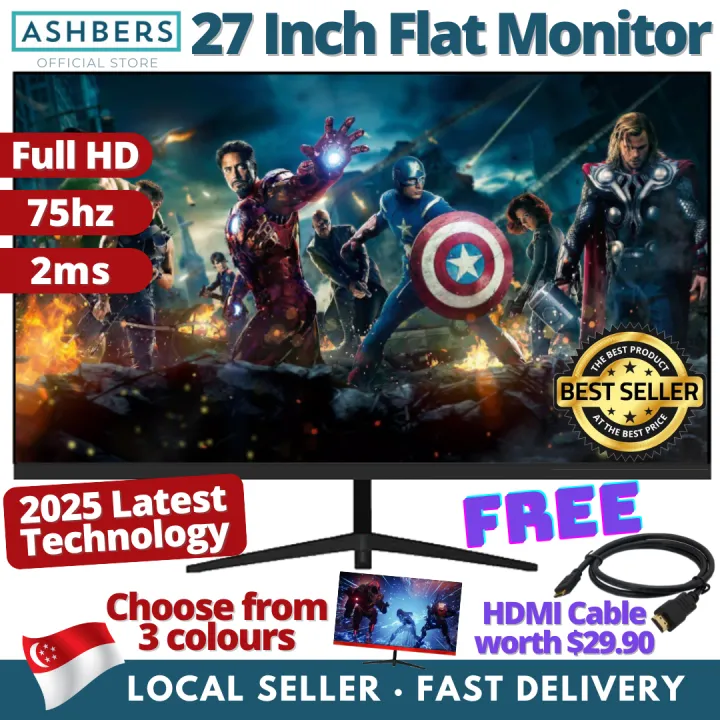 PROMO 27 inch Ultra-Thin Flat Gaming Display, LED Computer Monitor ...
