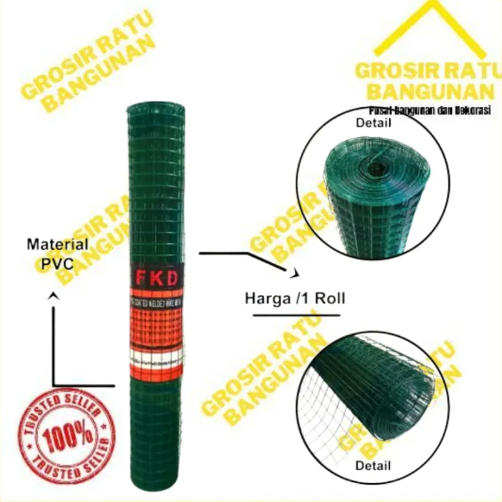 Kawat Loket Pvc / Kawat Kandang / Kawat Ram Pvc 1/2" 3/4" 1/4" per roll ...