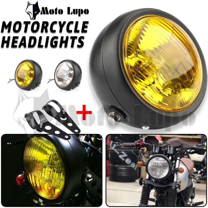 Moto Lupo Motorcycle Refit Headlight Vintage Round Head Light Scooter ...