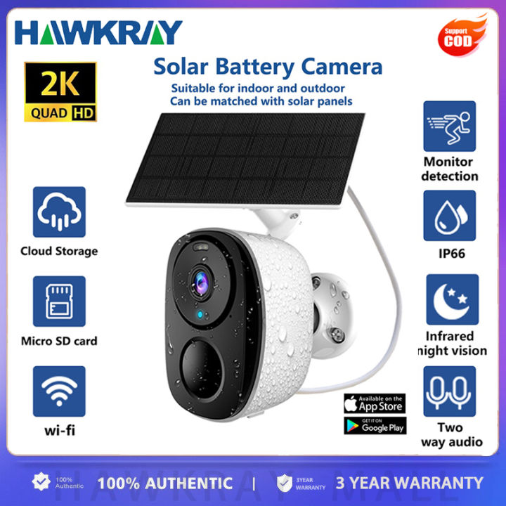 [3Year Warranty] Hawkray Solar CCTV Camera wireless IP Indoor Outdoor ...