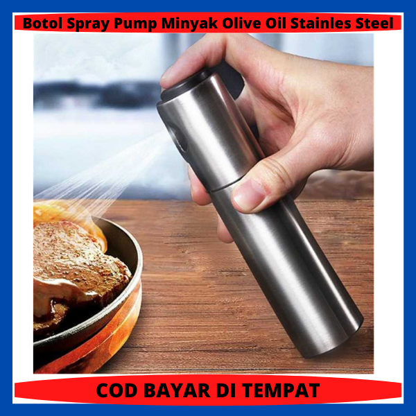 Botol Spray Pump Minyak Olive Oil Stainles Steel 100ml / Simpan Minyak ...