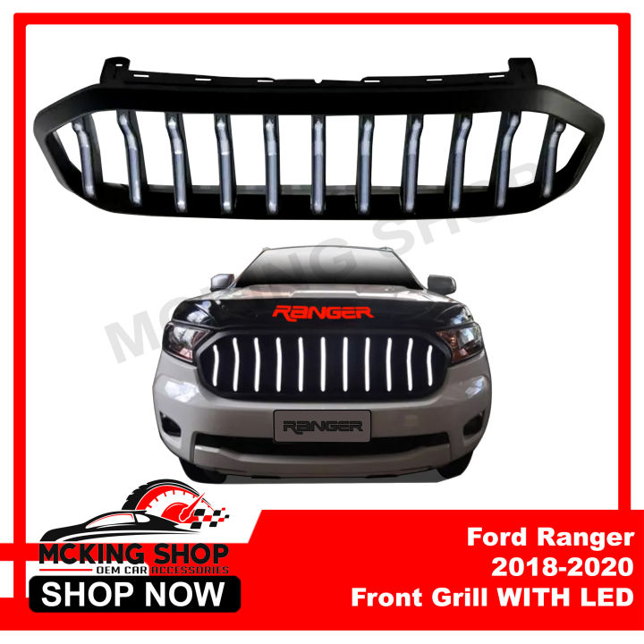 Ford Ranger T8 2018-2021 Front Grill WITH LED (Maserati Styled) | Lazada PH