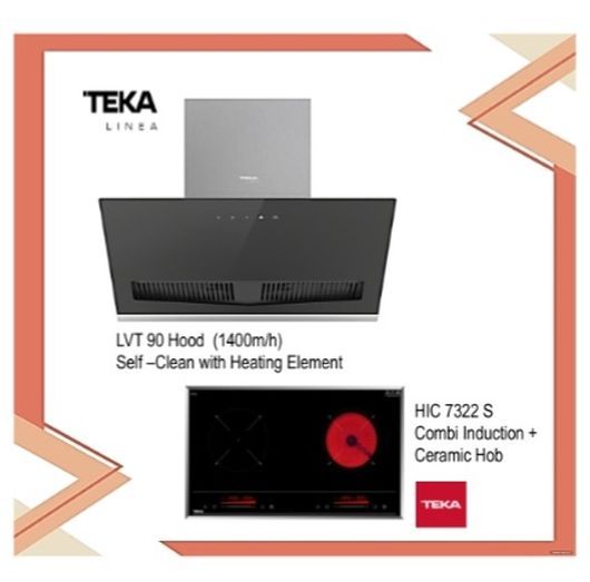 Teka LVT 90 Vertical Hood (1400m3/h) Self-Clean with Heating Element ...