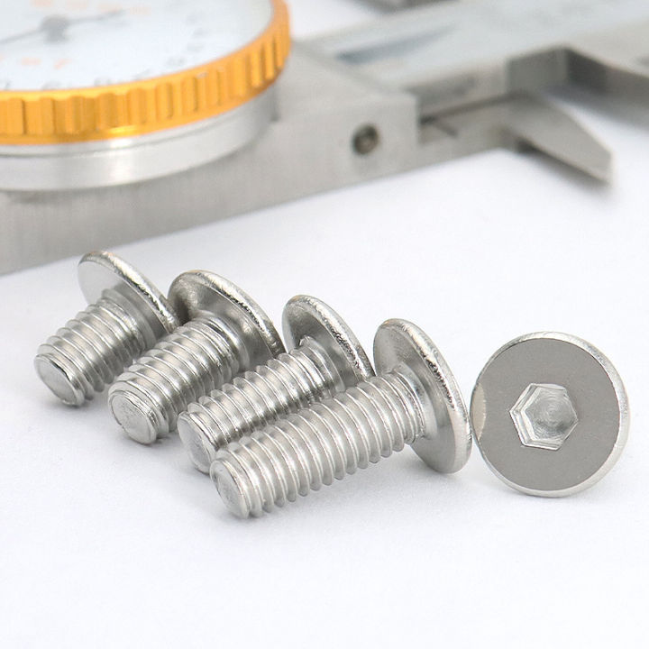 M6 M8 M10 304 Stainless Steel Thin Flat Head Hex Socket Machine Screw ...