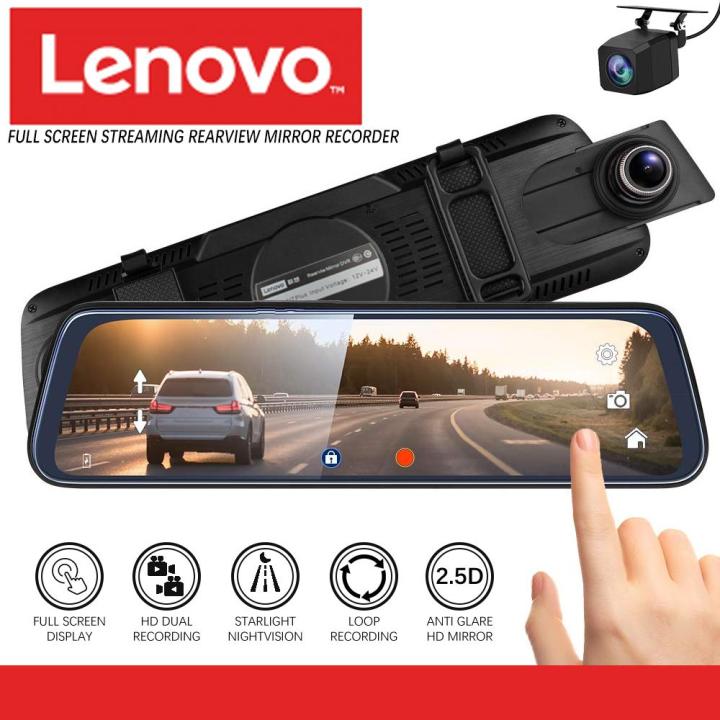 LENOVO V7 plus car dashcam 9.66 streaming rearview mirror recorder ...
