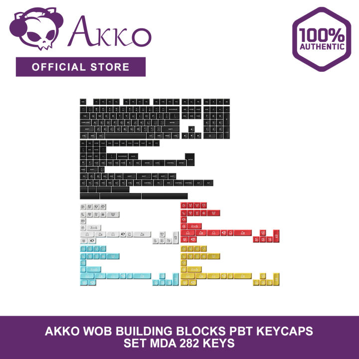 AKKO WOB Building Blocks PBT Keycaps Set MDA 282 Keys | Lazada PH