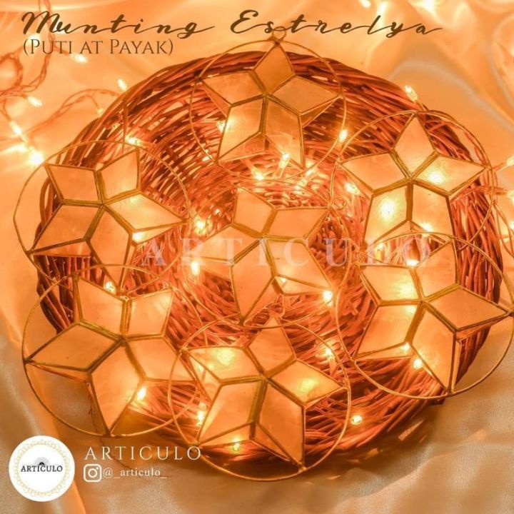 ARTICULO ornament: all WHITE MUNTING ESTRELYA ( authentic capiz white ...