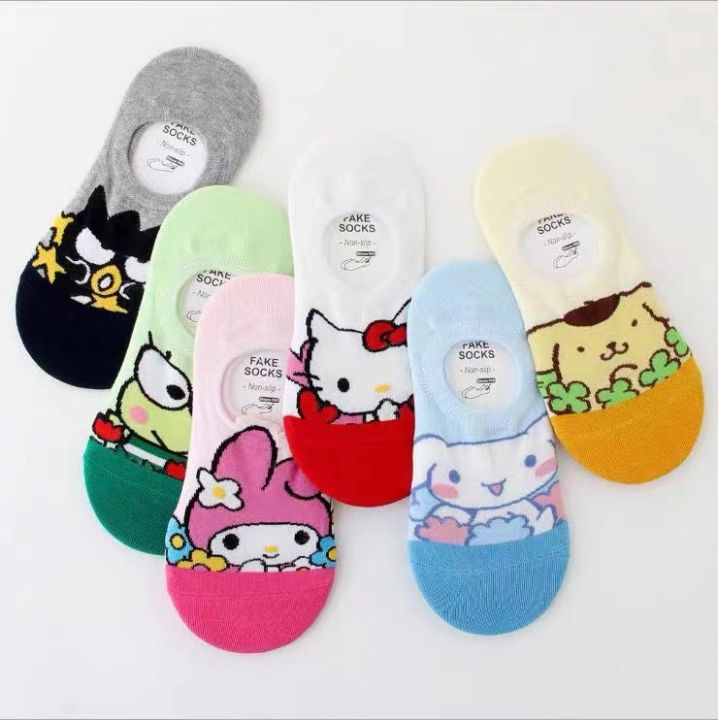 AIMIER 5Prs/Set Korean Rat version girl ankle socks Non-slip silicone ...