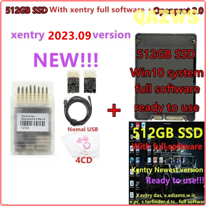QAZWS SSD 512GB พร้อมซอฟต์แวร์2023.06 Xentry ซอฟท์แวร์เต็ม Xentry Das ...