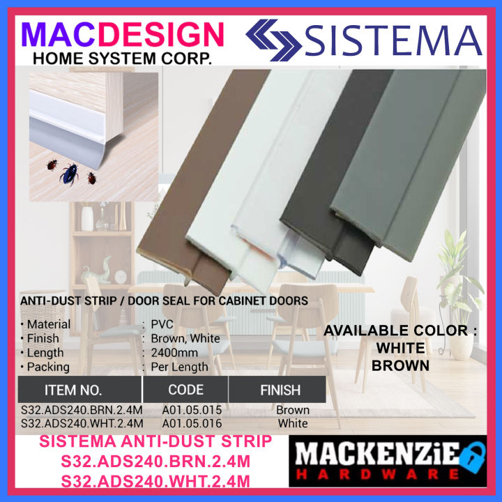 SISTEMA ADS240 ANTI DUST STRIP DOOR SEAL FOR CABINET DOORS MACDESIGN HOME (OFFICIAL SELLER ...