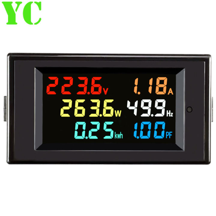 6IN1 AC Monitor 110V 220V 380V 100A Voltage Current Power Factor Active ...