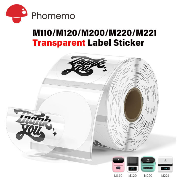 Phomemo Transparent Thermal Label Sticker For M110/M220/M120/M200/M221 Printer | Lazada PH