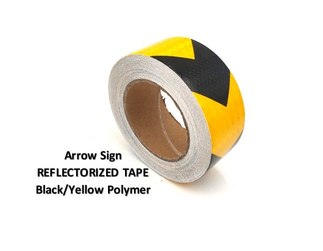 Reflectorized Tape 2inch Black/Yellow Arrow Sign Polymer Sticker for ...