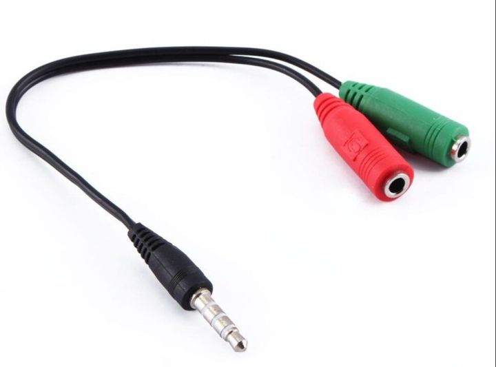 3.5mm Male to 2 Female Headphone Mic Y Splitter Stereo Audio Cable Cord ...