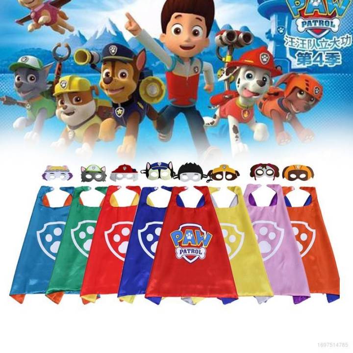 Paw Patrol Cape and Mask Costume Ryder Chase Marshall Ruby Skye Zuma Everest cosply | Lazada PH
