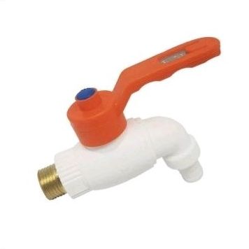 3/4" kran tembok drat kuningan pvc tebal keran air gagang pvc karet 3/4 ...