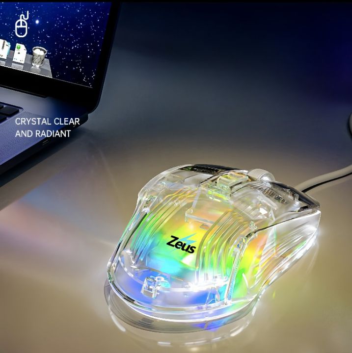Zeus GD-800 Transparent LED Gaming Mouse Wired Mouse | Lazada PH