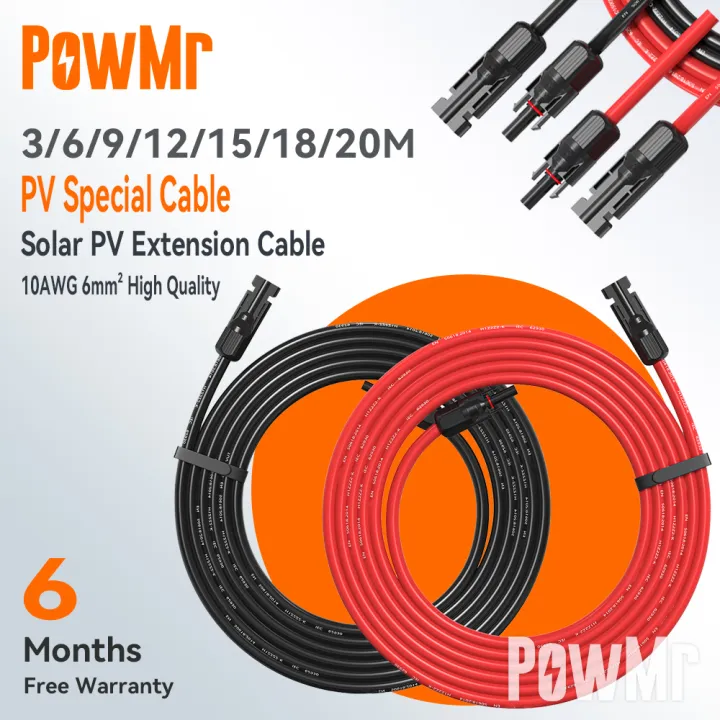 PowMr 10AWG solar connection wire tinned copper PV wire for solar ...