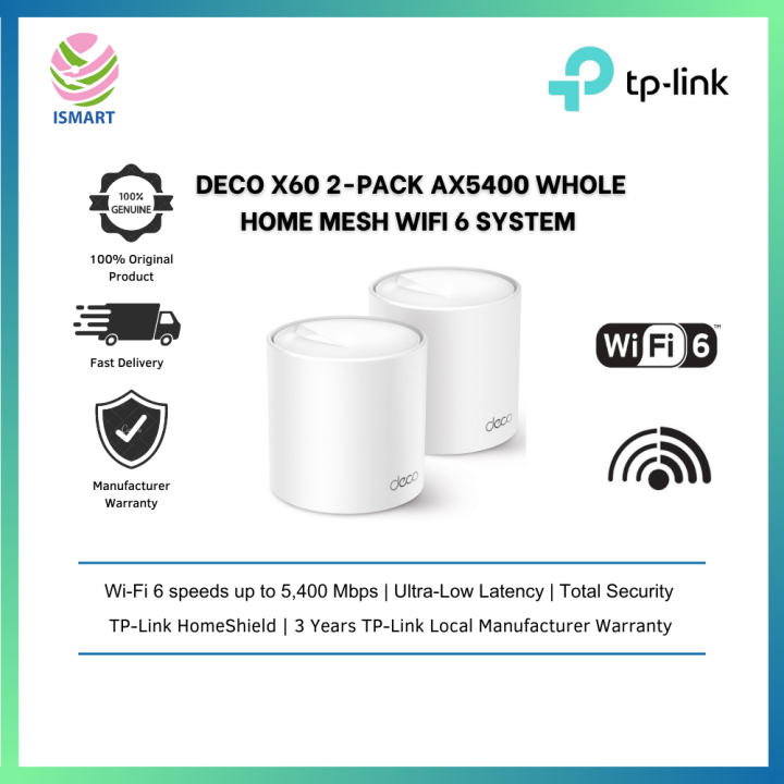 TP-LINK DECO X60 2-PACK AX5400 Whole Home Mesh WIFI 6 System | Lazada TP-LINK DECO X60 2-PACK AX5400 Whole Home Mesh WIFI 6 System | Lazada
