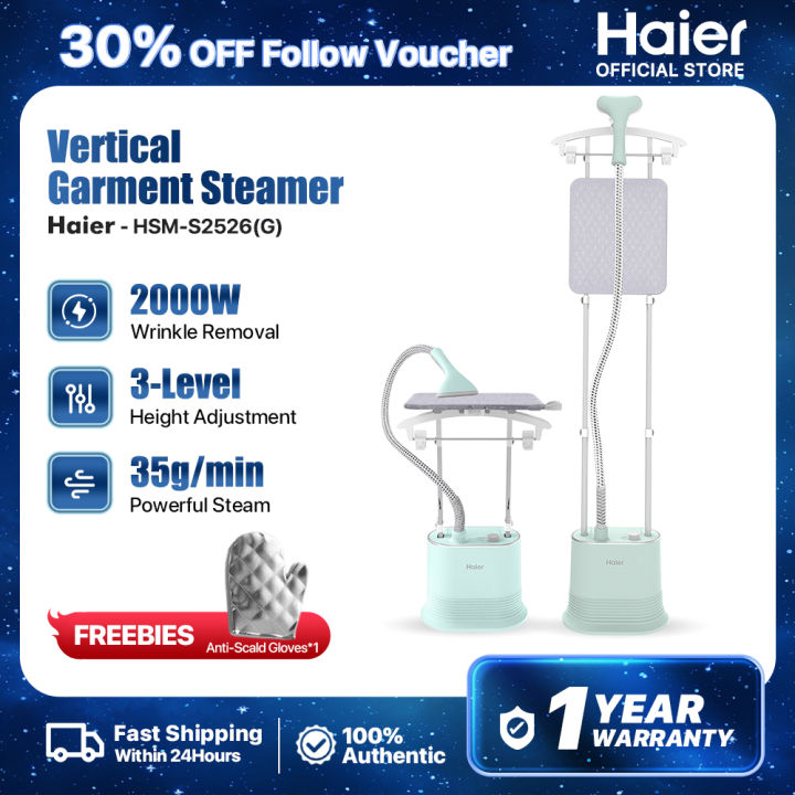 Haier Steamer Iron For Clothes 2-in-1 Vertical Garment Steamer ...