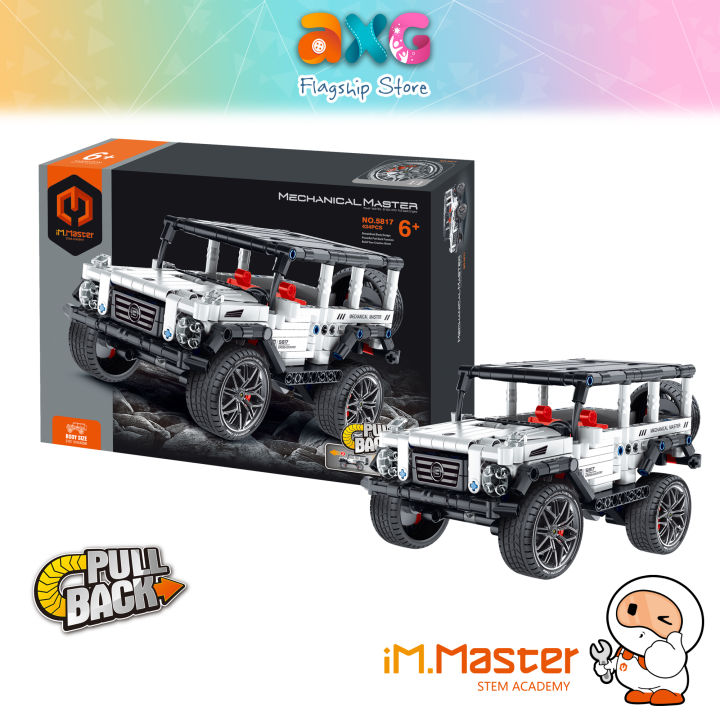 iM.Master Mechanical Master Block Off-Roader White Power Vechiles Brick With Pull Back Engine ...