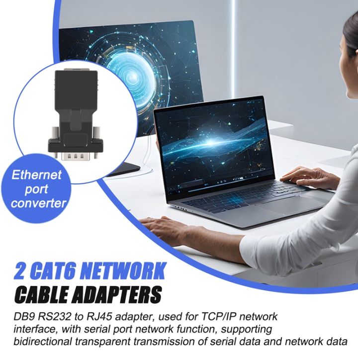 2 Pack VGA Extender Male to RJ45 CAT5 CAT6 20M Network Cable Adapter ...