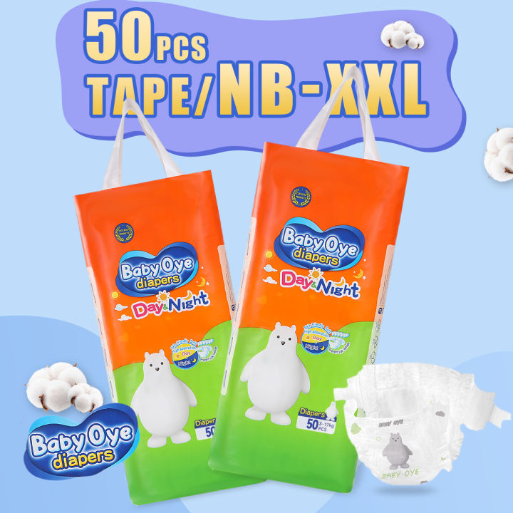 BabyOye Diaper Taped Pants Newborn-XXL for Baby Pack of 1, 50 pad Baby ...