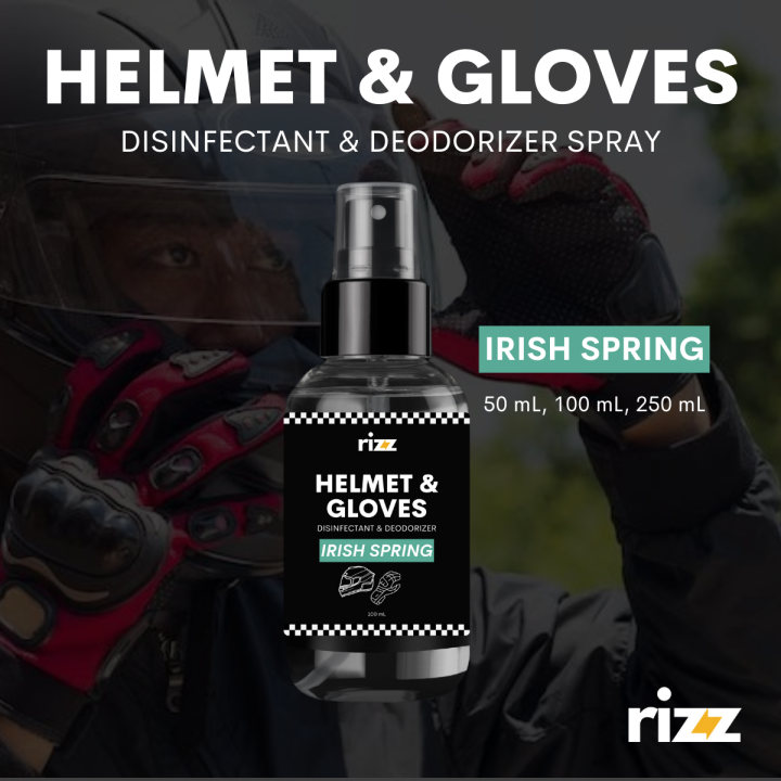 Rizz | Odor Eliminator Anti-Bacterial Helmet Spray, Helmet Freshener ...