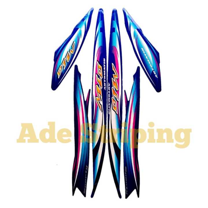 STIKER STRIPING LIS BODY MOTOR YAMAHA MIO SPORTY 2007 BIRU STANDAR FULL ...