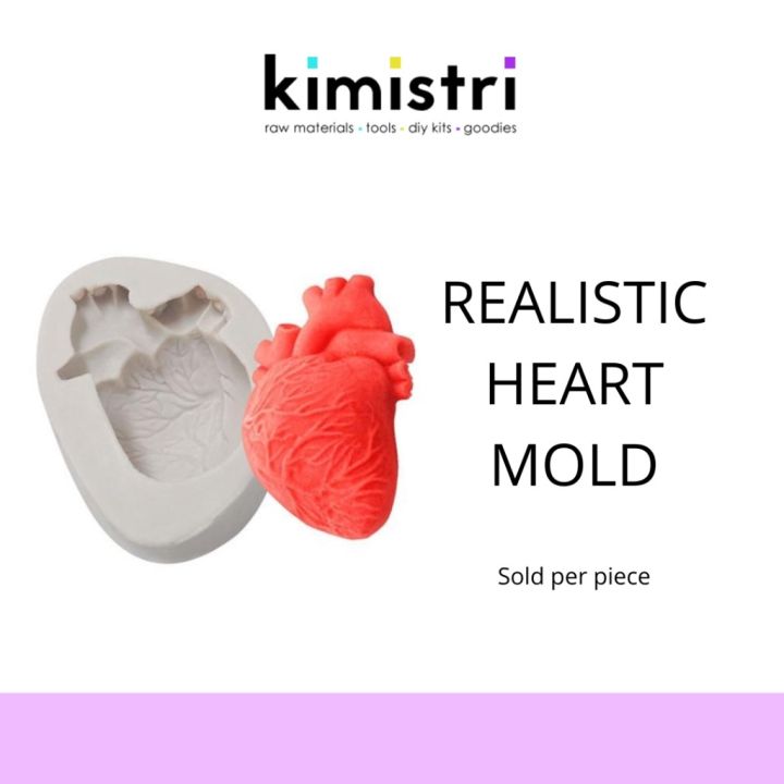 Realistic Accurate Heart Silicone Mold for Candlemaking, Soaps, Baking ...