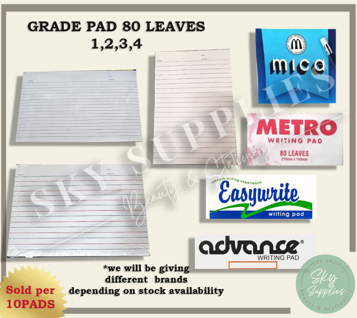 10pds GRADE PAD 1 TO 4 | Lazada PH