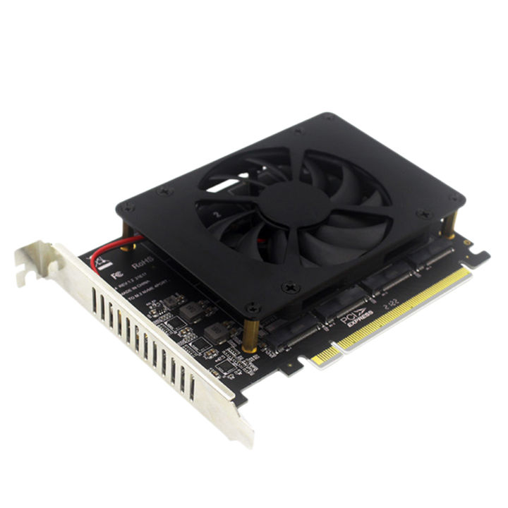 NVME RAID PCI-E X16 Splitter Card with Heat Sink PCIEX16 NVME M.2 MKEY ...