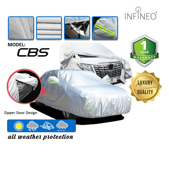 Premium Full Reflective Car Cover All Sizes With Zipper Door Design ...